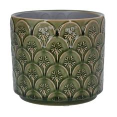 Gisela Graham 'Flower Arc' Pot Cover Green Lg